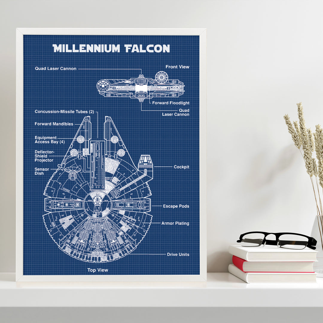 Millennium Falcon Blueprint Poster – thelucidlab