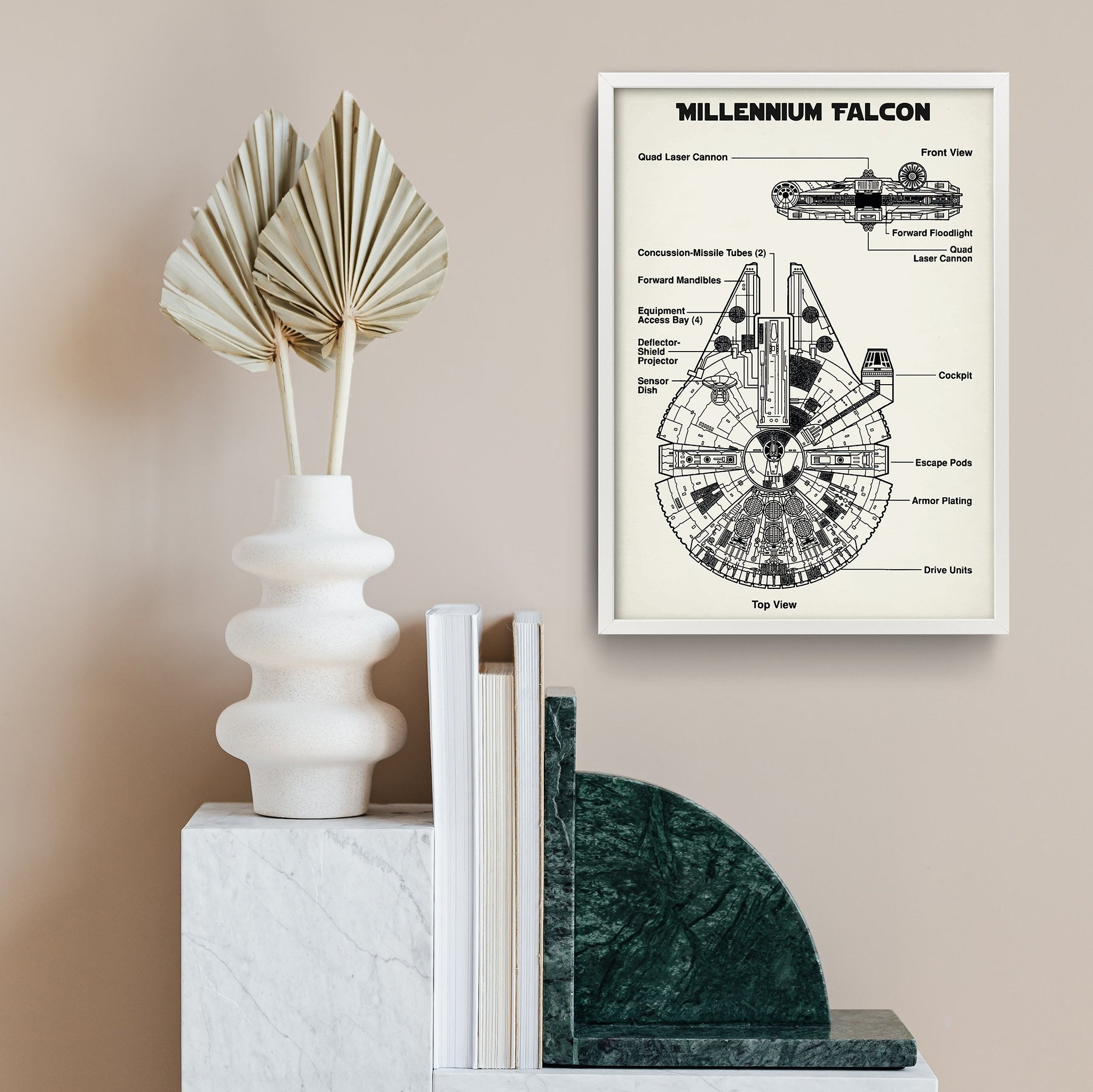Millennium Falcon Ivory Poster – thelucidlab