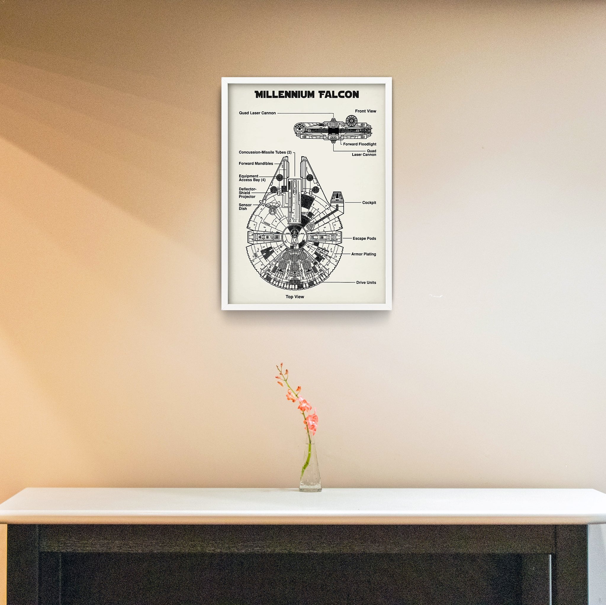 Millennium Falcon Ivory Poster – thelucidlab