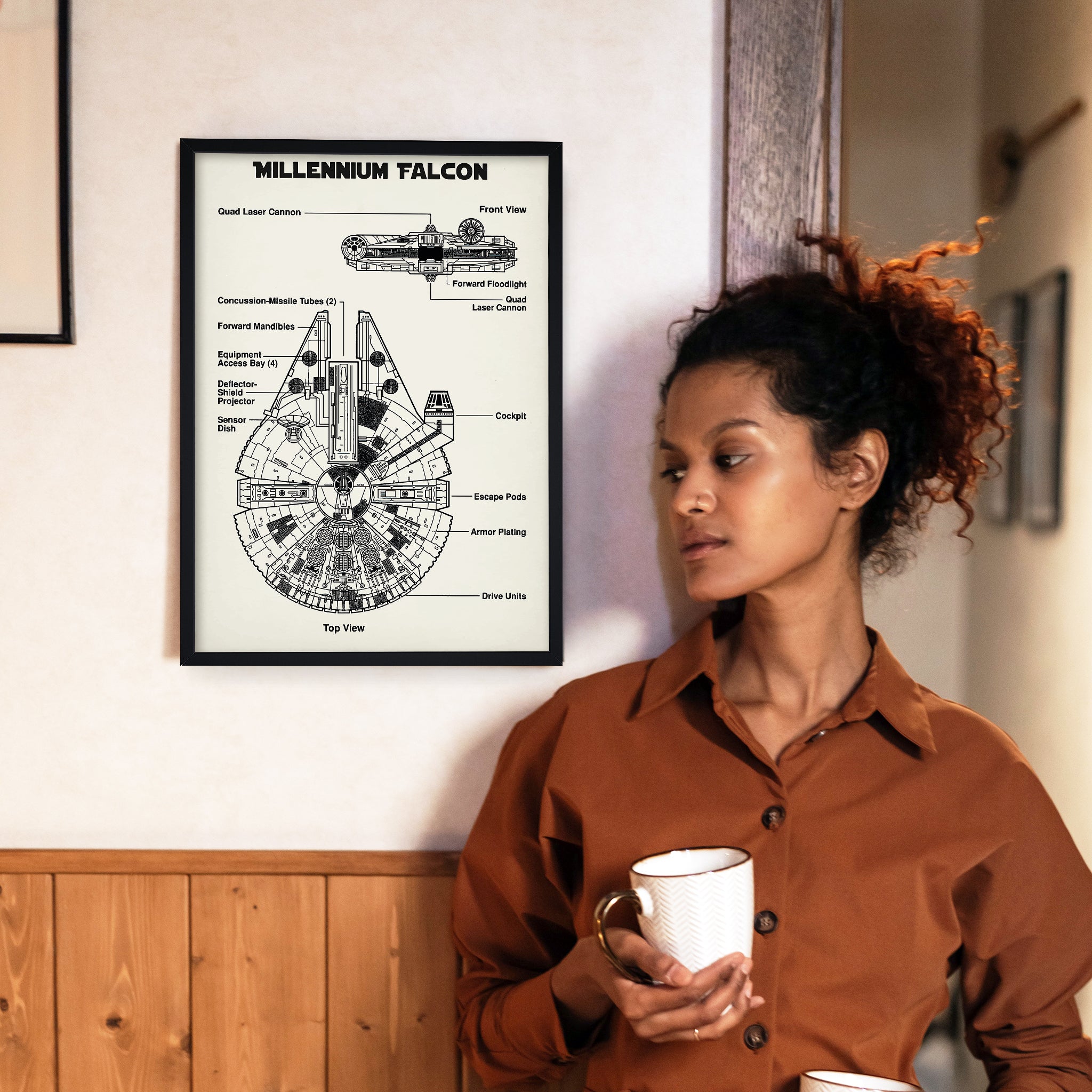 Millennium Falcon Ivory Poster – thelucidlab