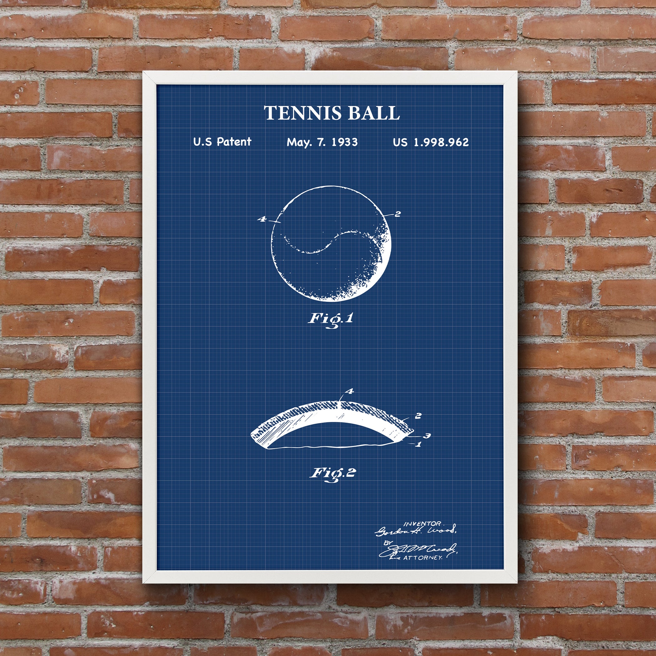 Tennis Ball Blueprint Poster – thelucidlab